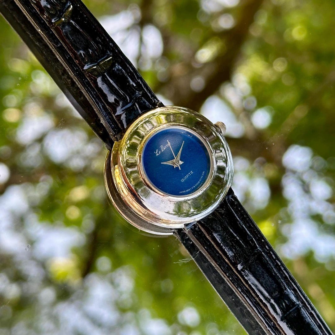 Vintage Le Baron Silver Blue Dial Watch - Etsy