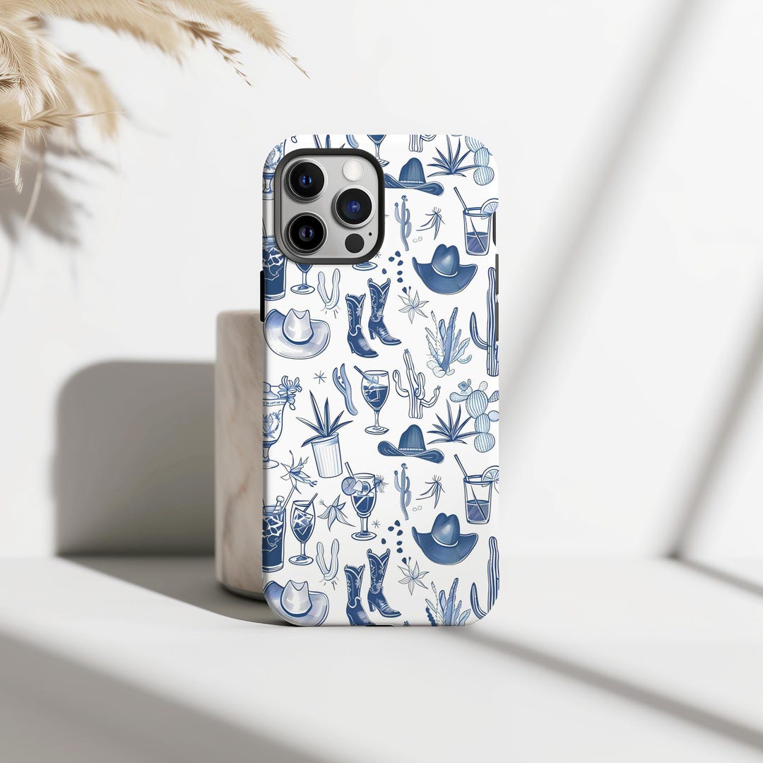 Coastal Cowgirl Blueprint Phone Case, East Coast Coquette Collage Phone ...