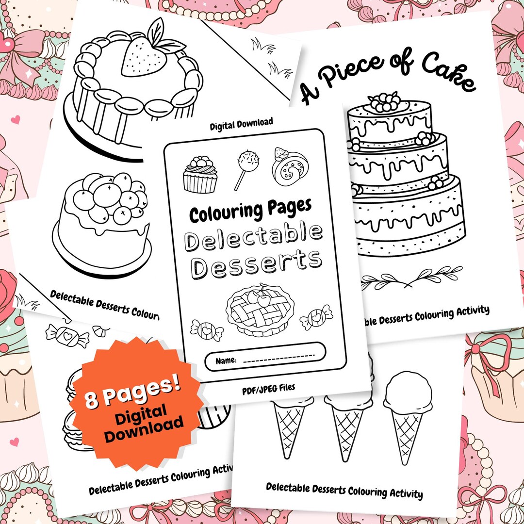 Delectable Desserts Coloring Pages | Kids Printable Colouring | Digital ...
