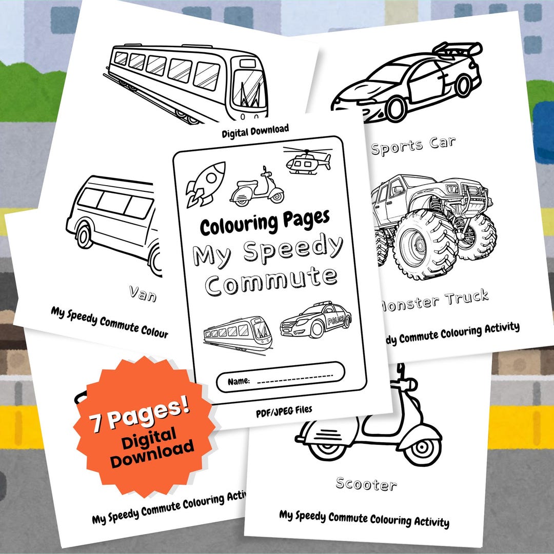 My Speedy Commute Coloring Pages | Kids Printable Colouring | Digital ...