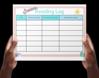 Summer Coloring Reading Log - Etsy
