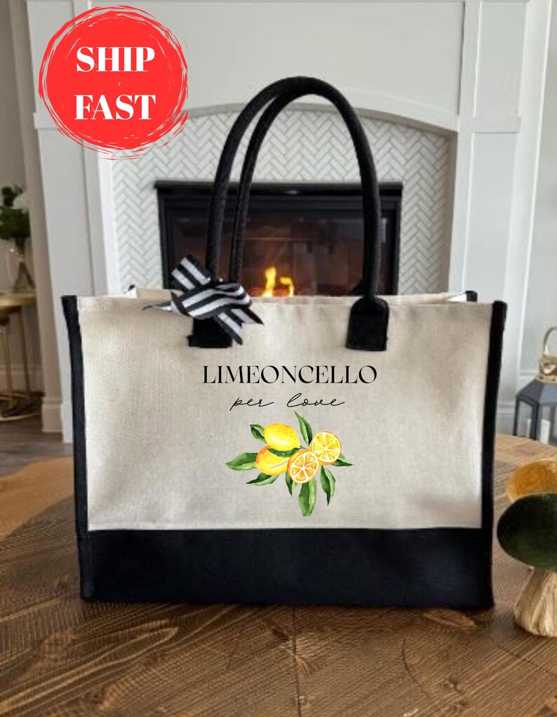 Limoncello Amalfi Coast Tote Bag: Italian Lemons Reusable Grocery Bag ...