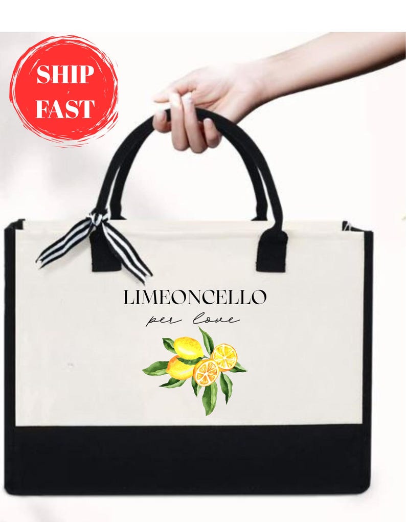 Limoncello Amalfi Coast Tote Bag: Italian Lemons Reusable Grocery Bag ...