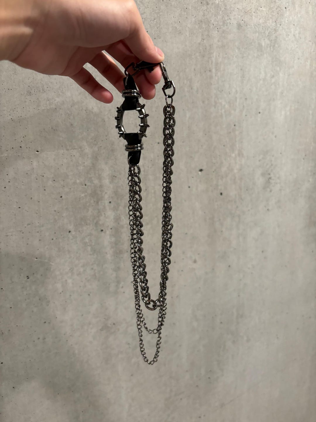Emo Punk Jeans Chain: Silver Triple Layer Wallet Chain, Grunge Rock ...