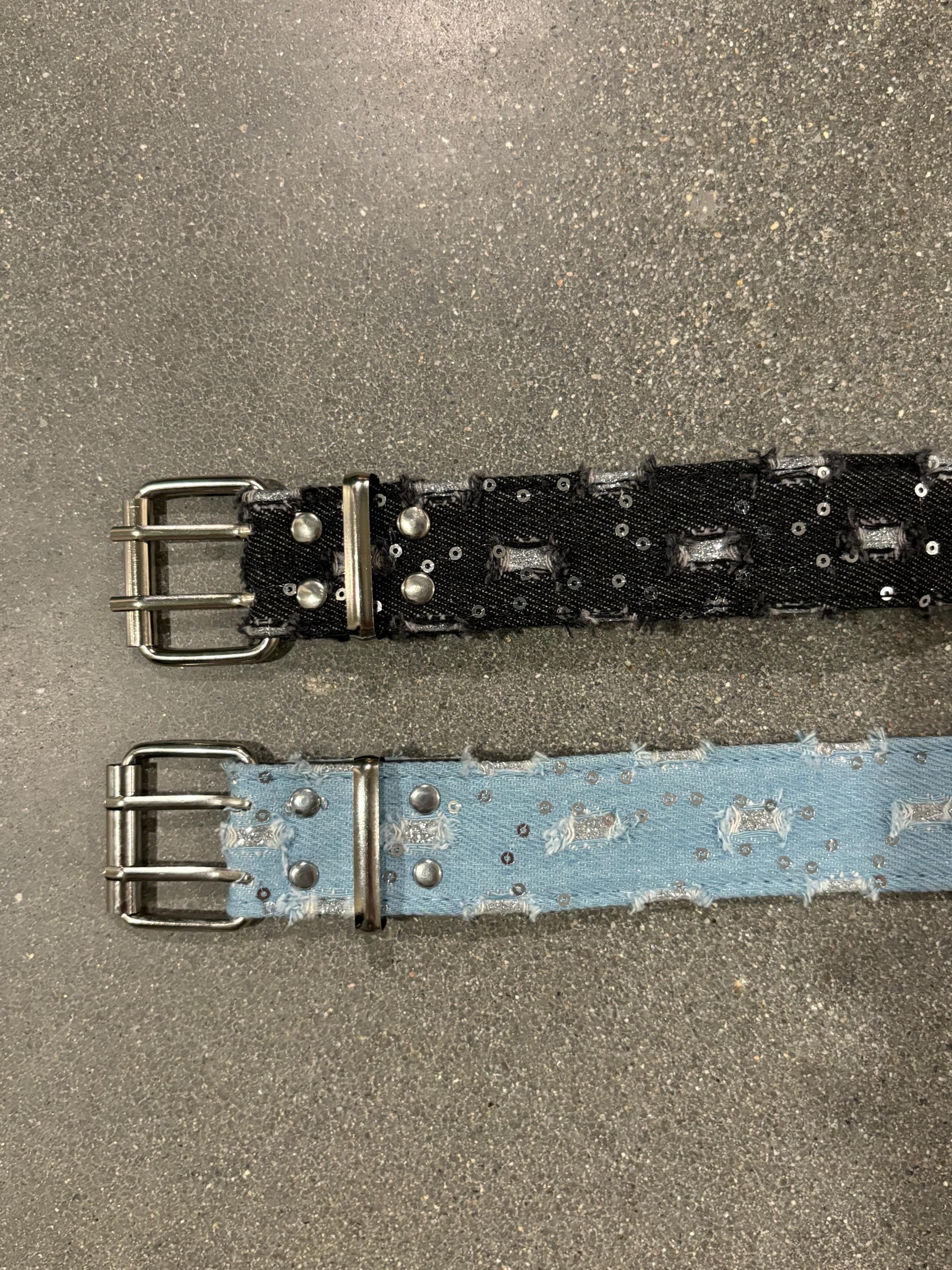 Y2K Punk Denim Belt: Double Silver Star Holes, Vintage Statement Piece ...