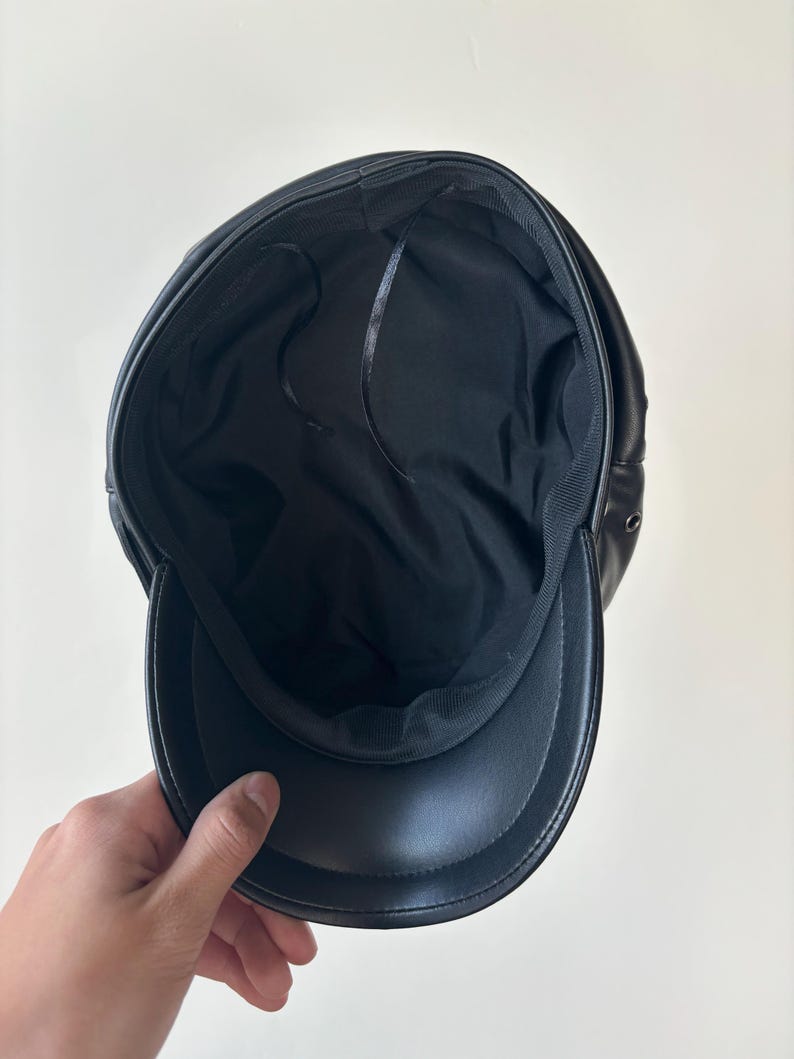 Black Emo Newsboy Hat: Gothic Rave Beret With Silver Buckle - Etsy