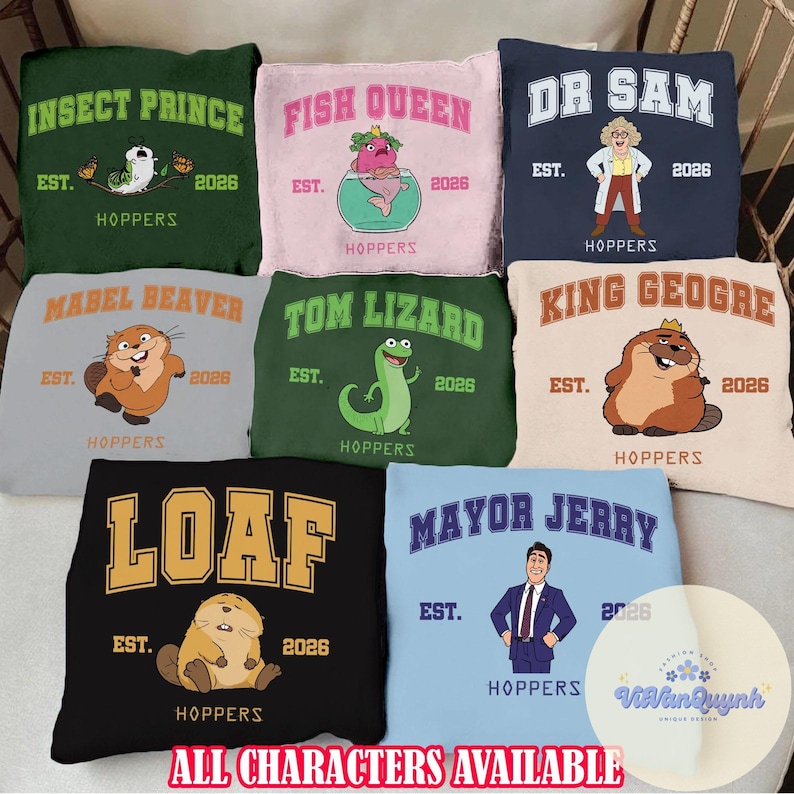All Characters Disney Hoppers 2026 Shirt, Mabel King George Ellen Bear ...