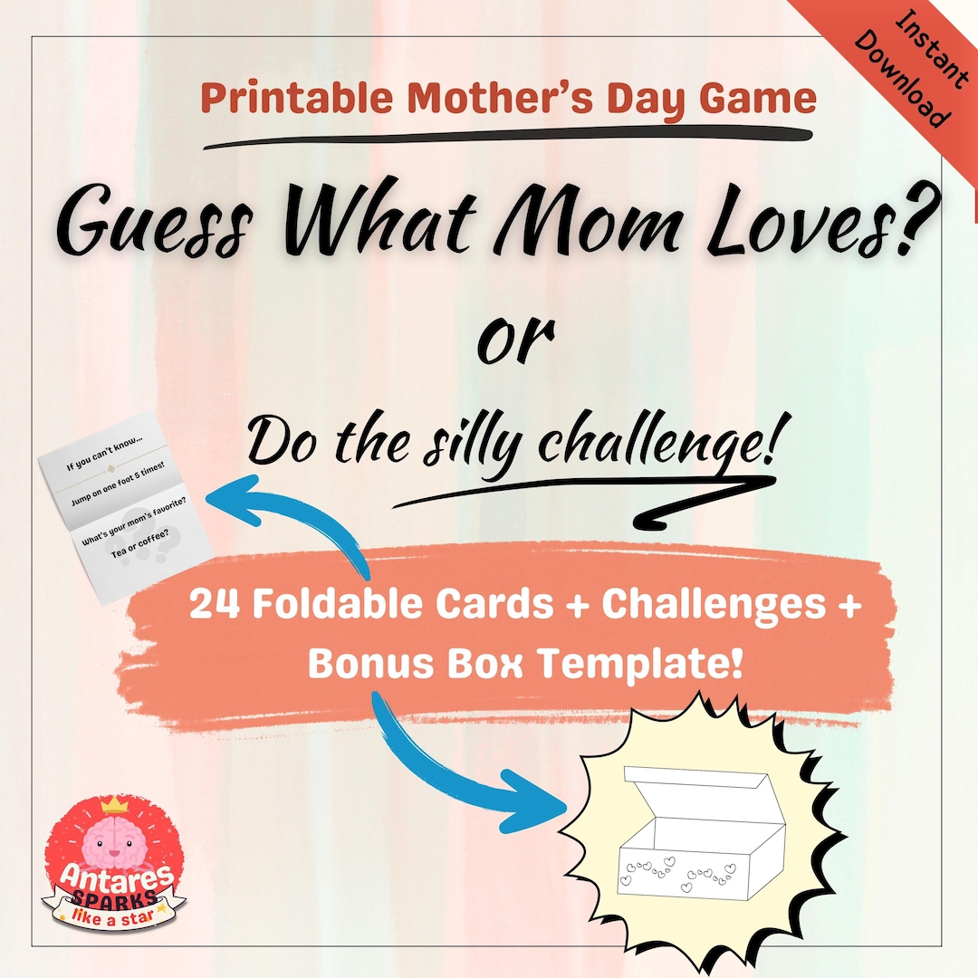 Guess What Mom Loves Game | Printable Mother’s Day Activity | Silly ...