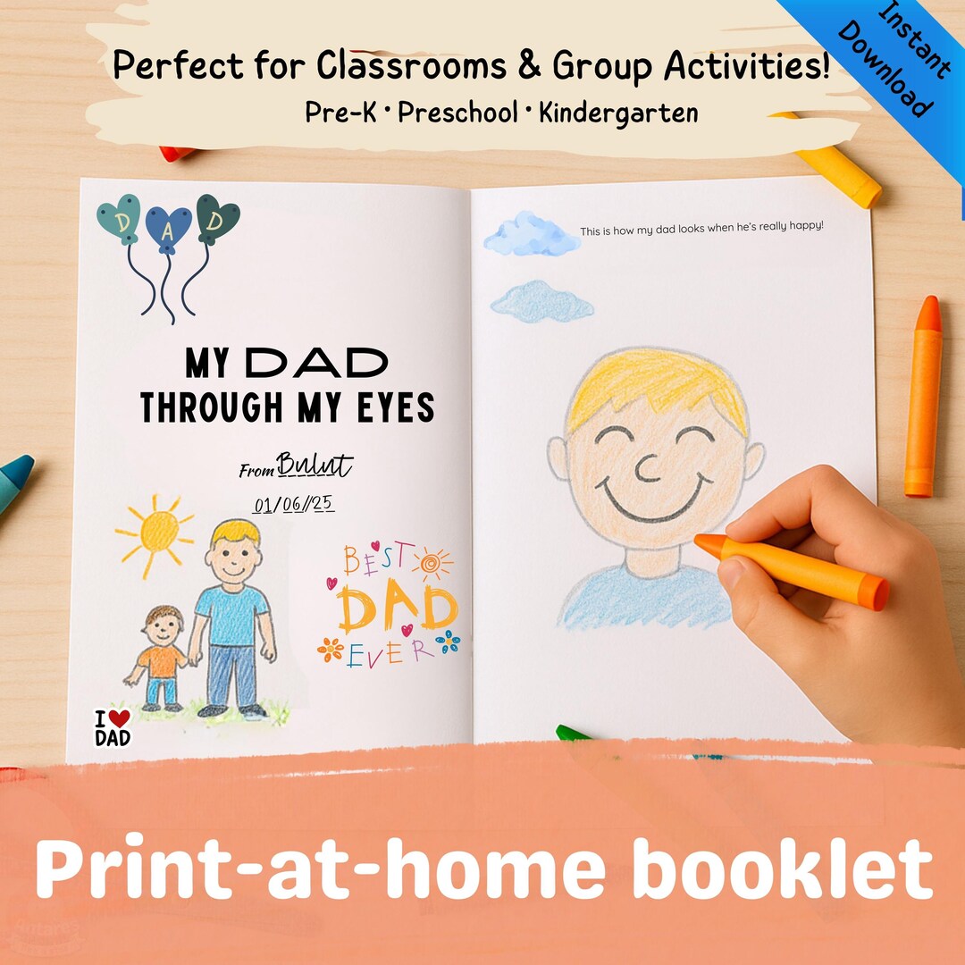 My Dad Through My Eyes | Father’s Day Printable Book for Kids | DIY ...
