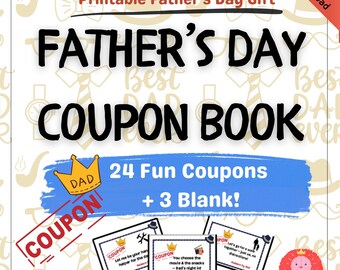 Printable Father's Day Coupon Book | Editable Gift Vouchers for Dad ...