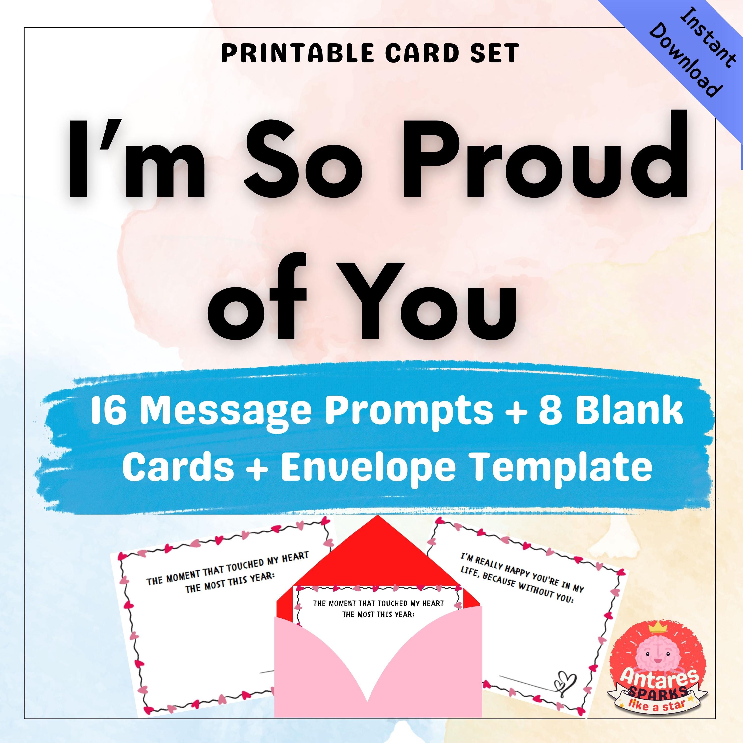 Graduation Gift for Kids – “i’m so Proud of You” Printable Cards ...