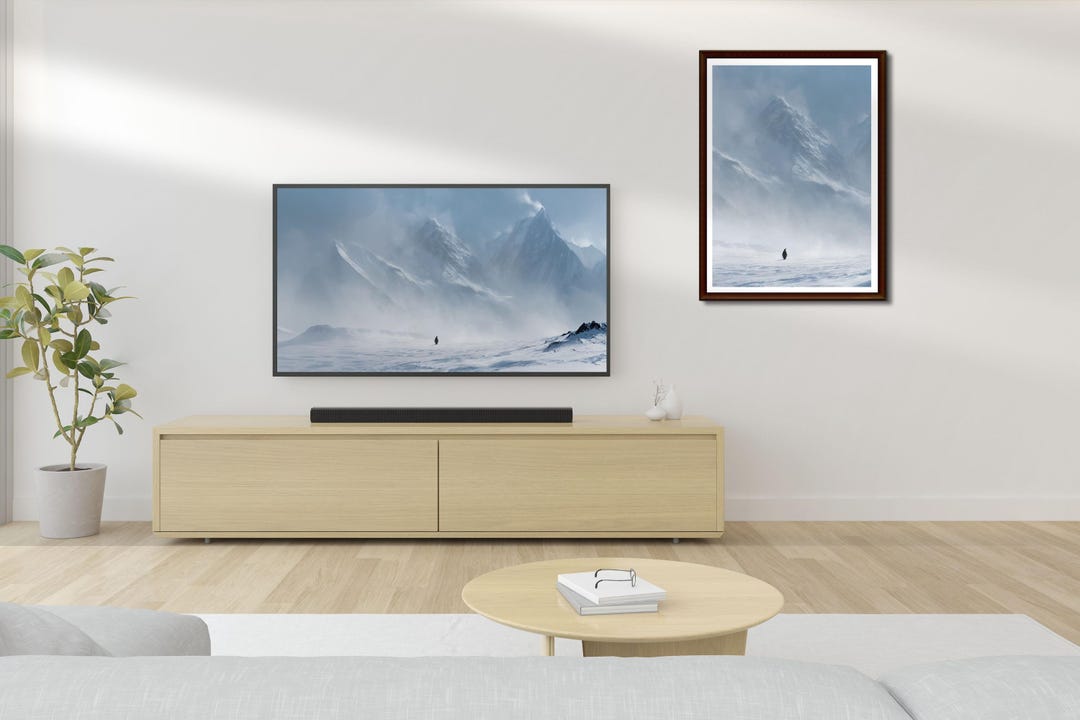 Nihilist Penguin Digital Wall Art, Minimalist Winter Landscape ...