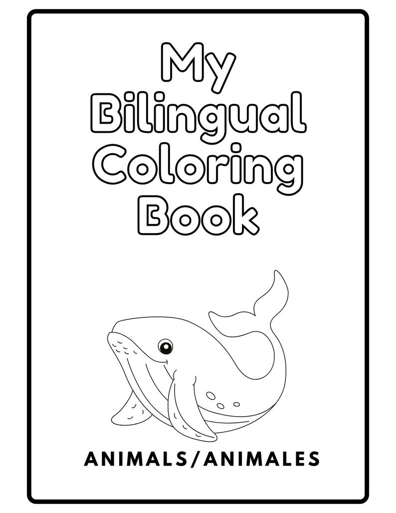 My Bilingual Coloring Book- Animals - Etsy