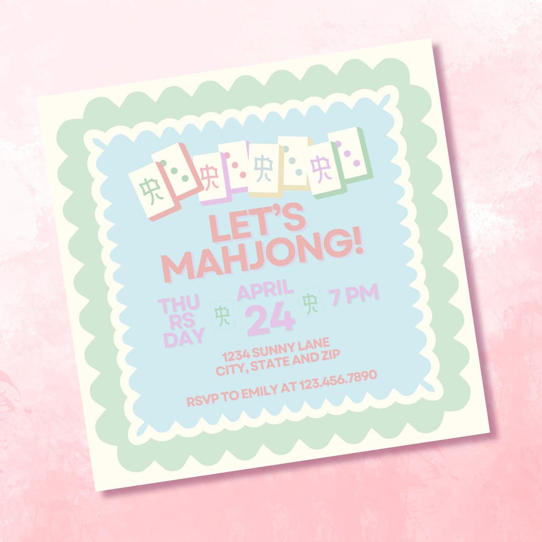Mahjong Scallop Digital Custom Invitation | Made-to-order | We Design ...