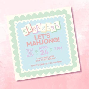 Mahjong Scallop Digital Custom Invitation | Made-to-order | We Design ...