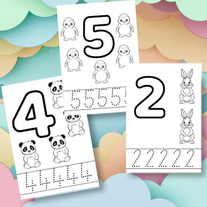 1-10 Numbers Printable Coloring Pages for Kids – Toddler, Preschool ...