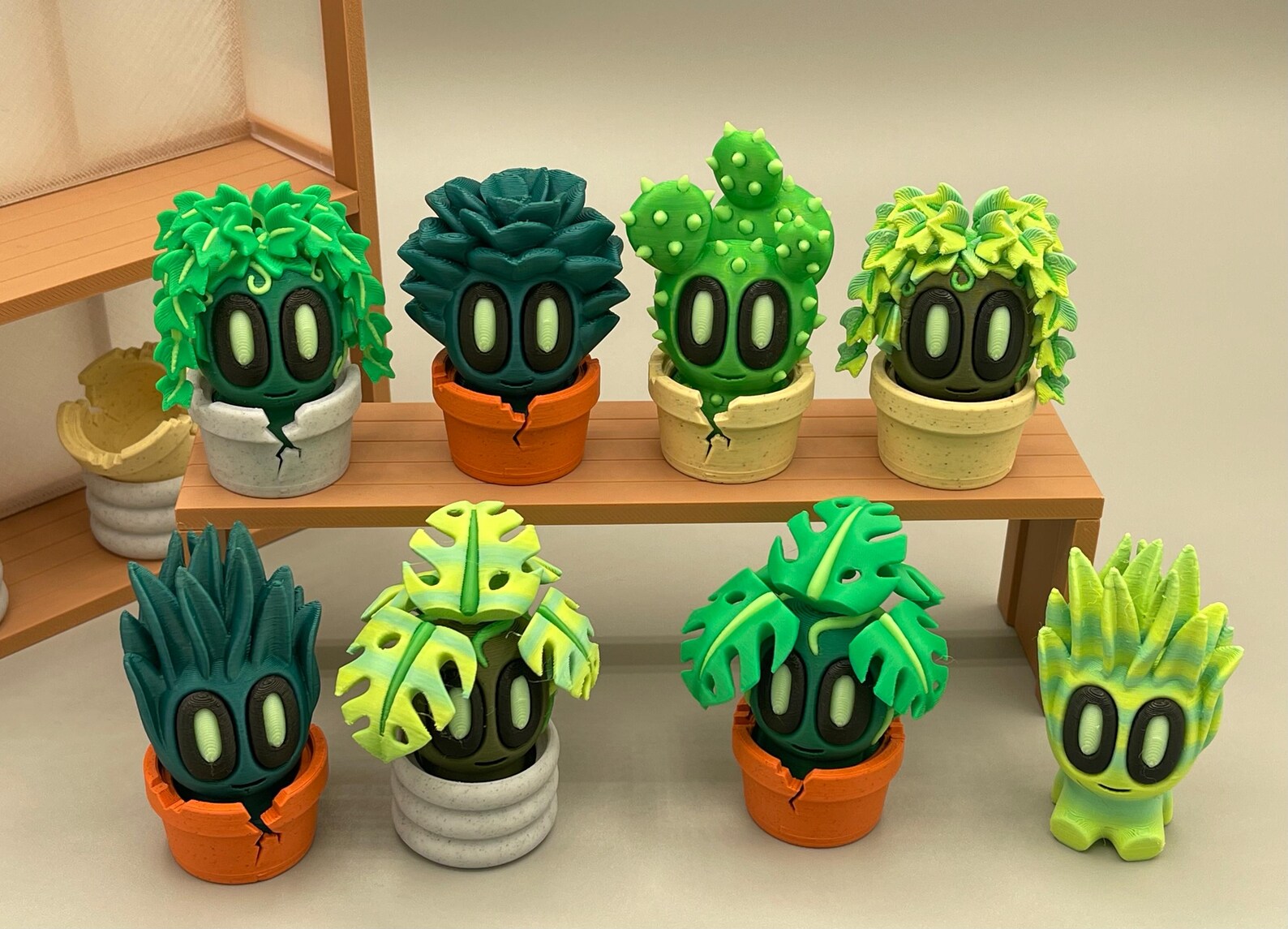 Blob Plants & Pots - Cute Multi Color Collectable - Glow in Dark Eyes ...