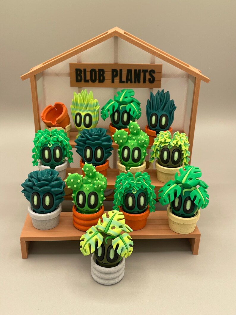 Blob Plants & Pots - Cute Multi Color Collectable - Glow in Dark Eyes ...