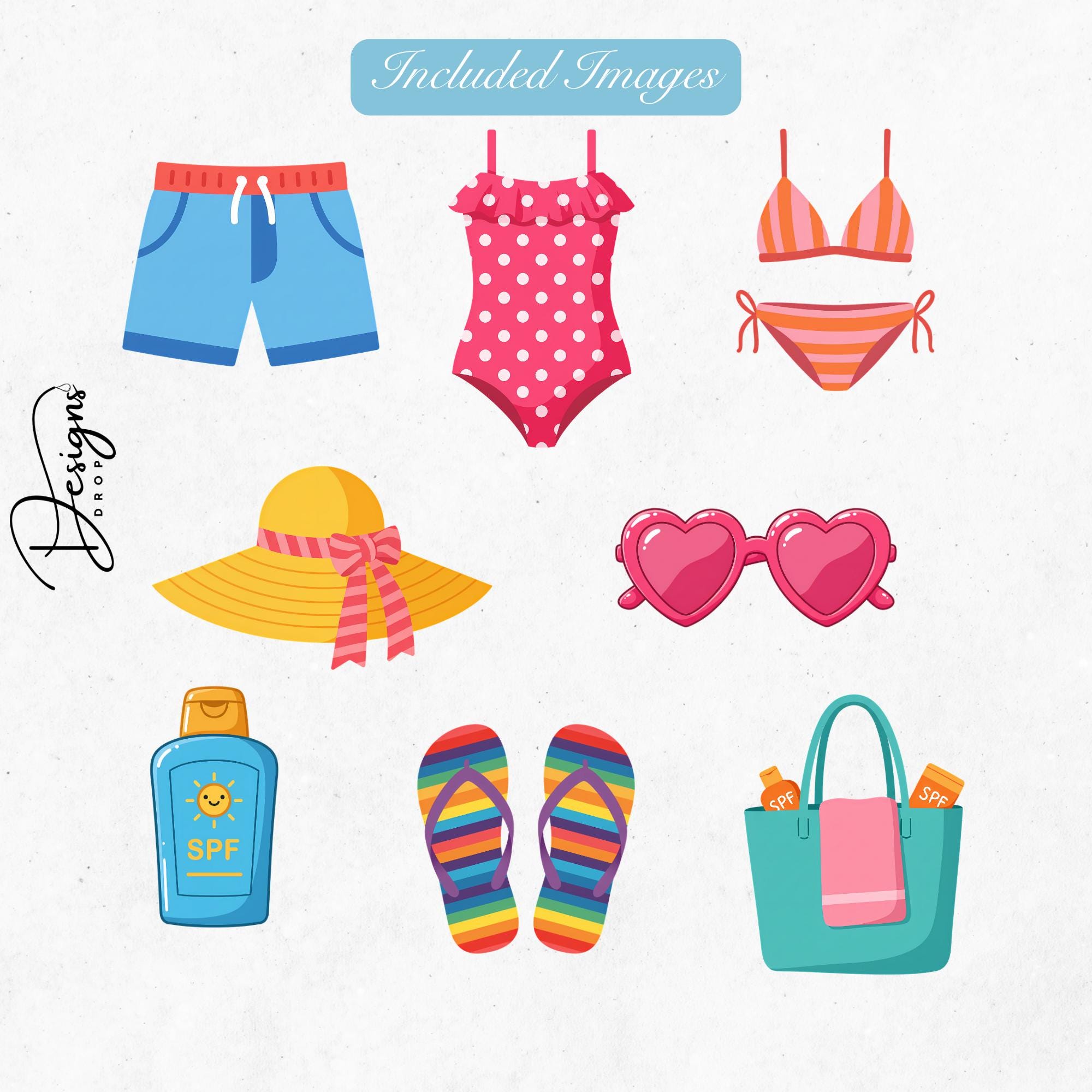 Watercolor Kids Beach Clipart Bundle: Summer Vacation Graphics (digital ...