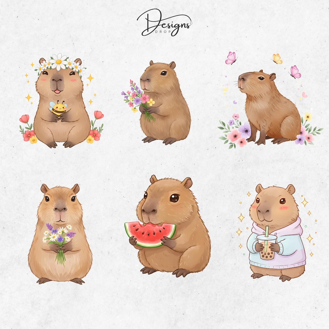 Capybara Clipart Png, Cute Capybara Png, Funny Capybara Clipart, Cappy ...
