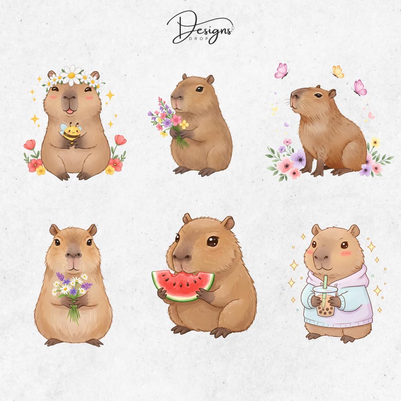 Capybara Clipart Png Cute Capybara Png Funny Capybara Clipart Cappy