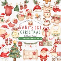 Christmas Clipart, Christmas Nursery, My First Christmas, Baby First ...