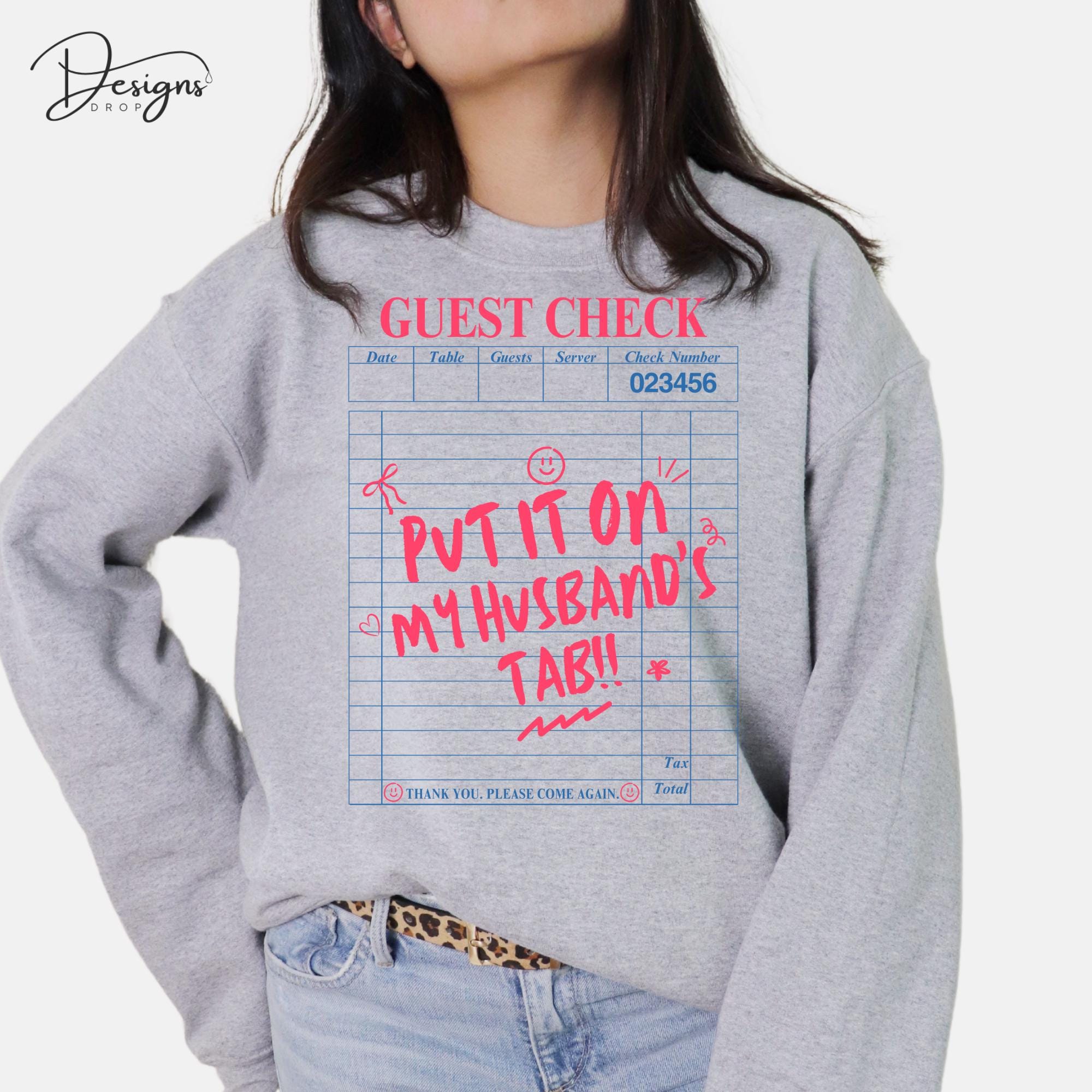 Put It on My Husband's Tab Png, Guest Check Shirt Design Png (digital ...