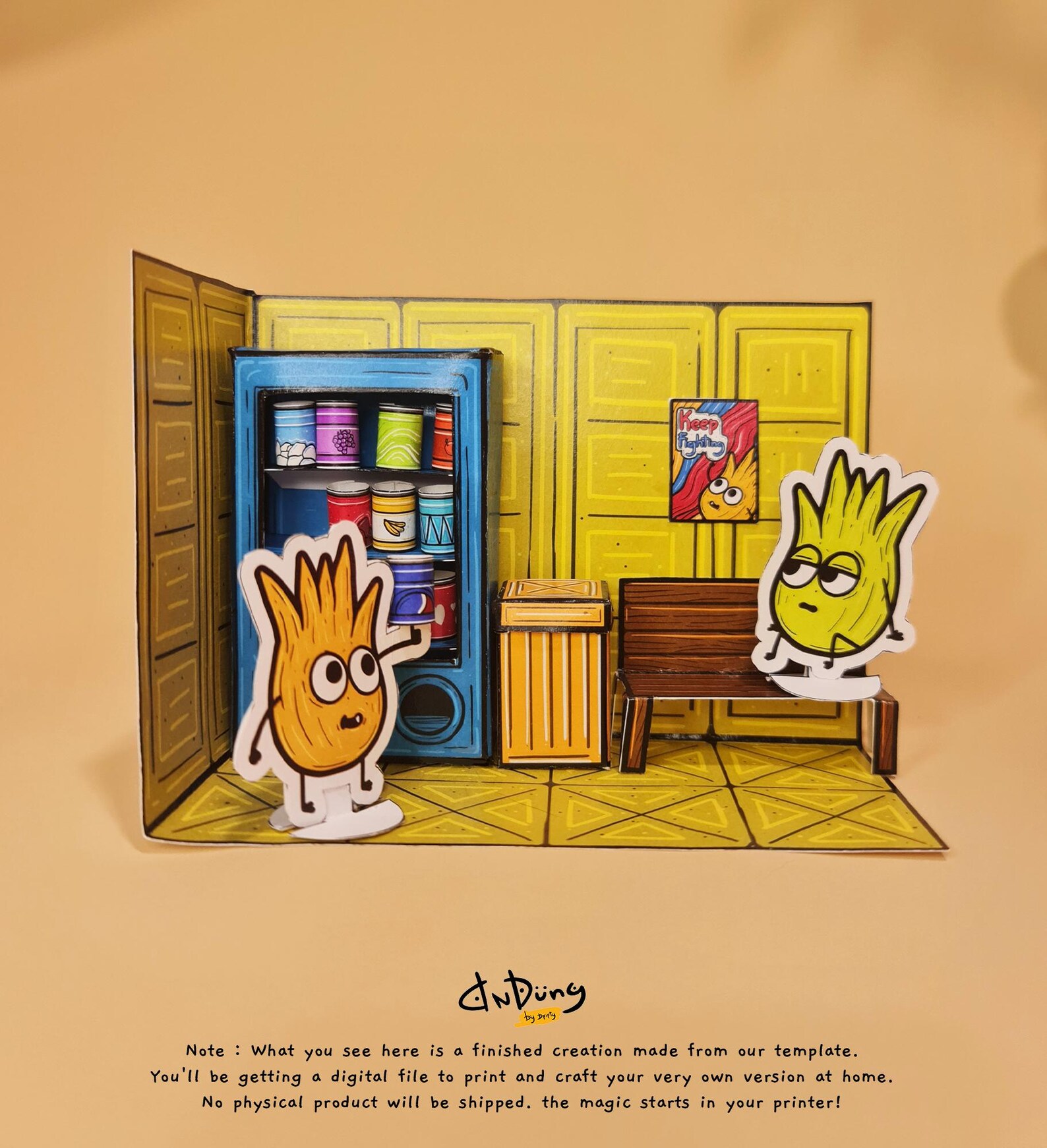 Vending Machine Scene Printable Dollhouse Paper Craft Diorama - Build ...