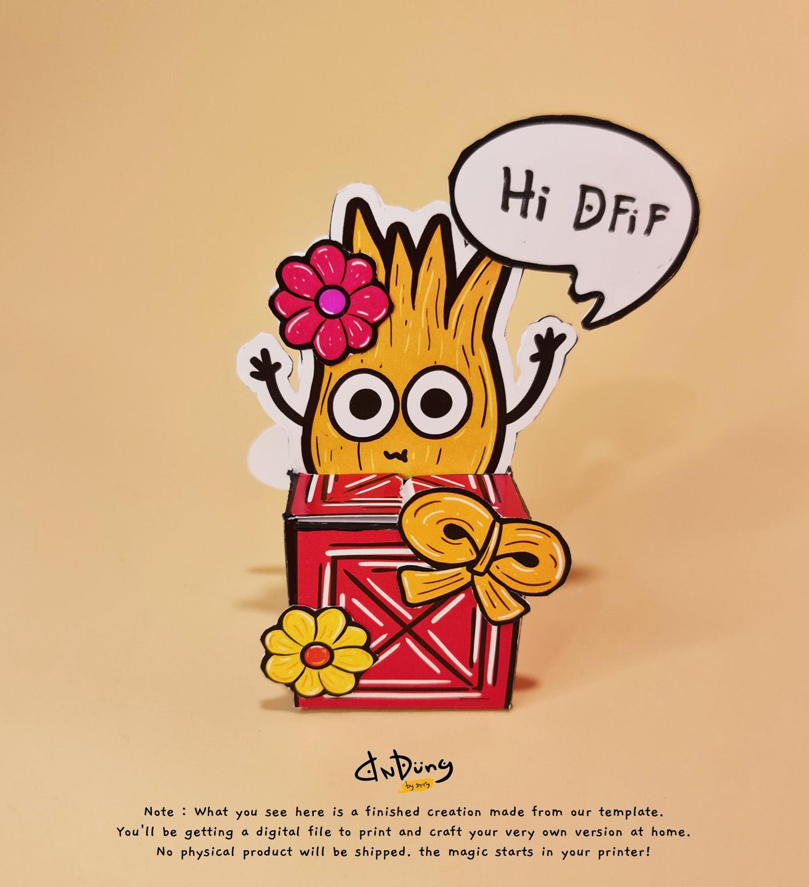 Printable DIY Gift Box Set - Cute Paper Craft Kit With 3 Customizable ...