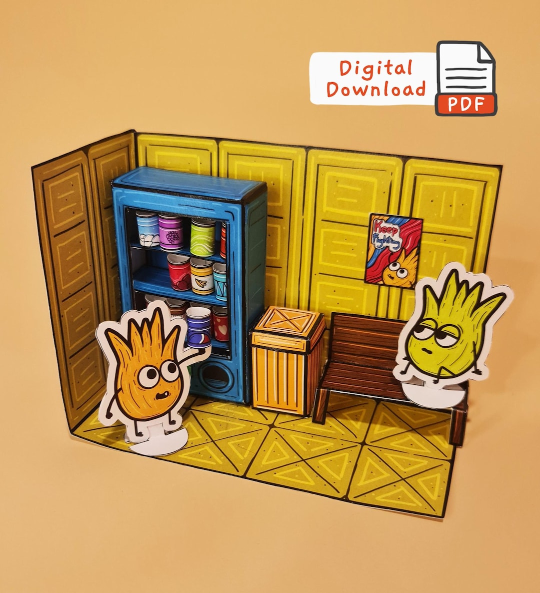 Vending Machine Scene Printable Dollhouse Paper Craft Diorama - Build ...