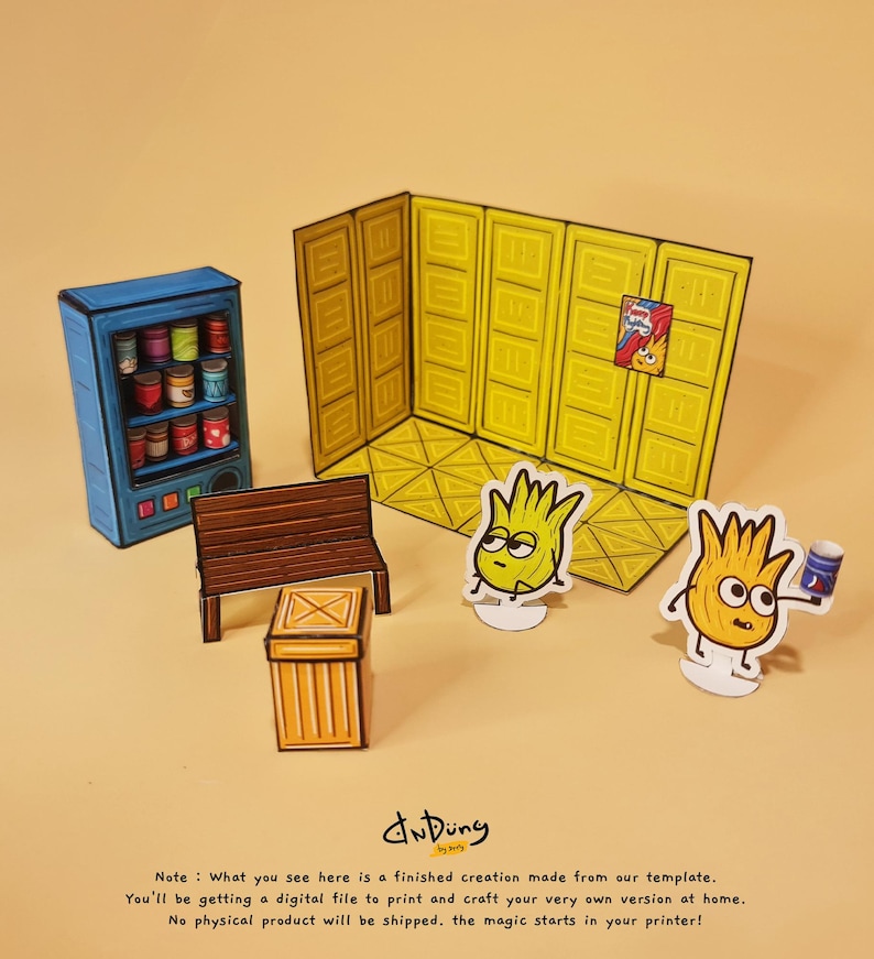 Vending Machine Scene Printable Dollhouse Paper Craft Diorama - Build ...
