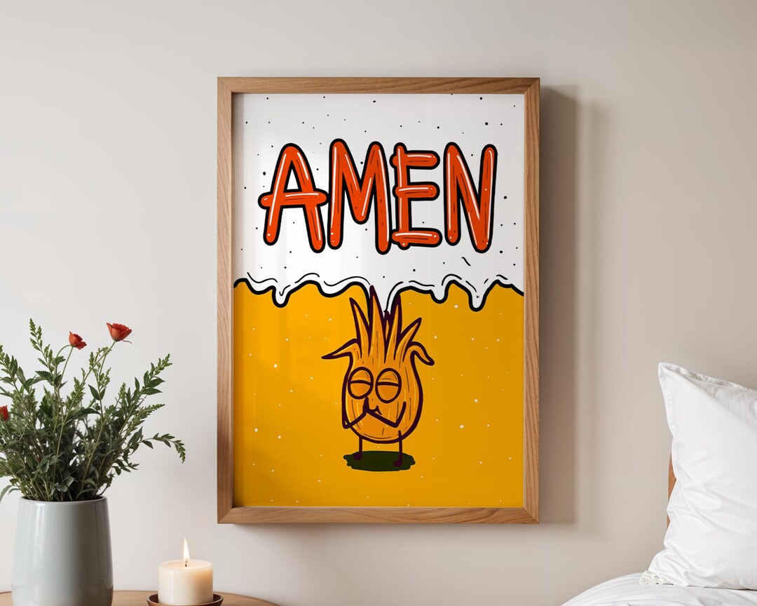 Whimsical 'AMEN' Art Print: Surreal Prayer Illustration (UNFRAMED) - Etsy