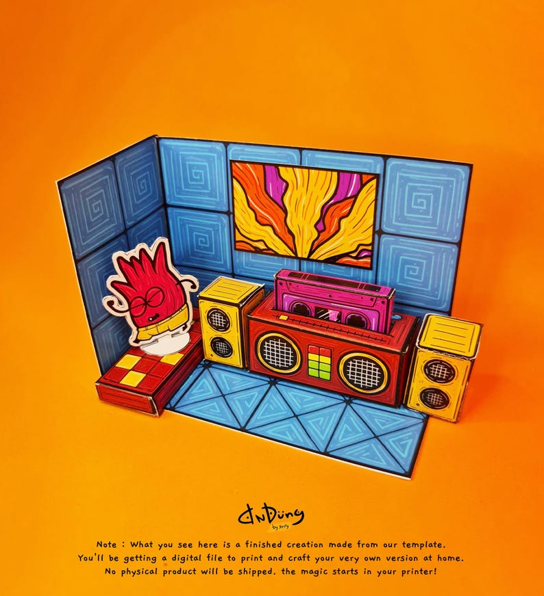 Printable Cassette Tape DJ Booth Paper Craft: DIY Dollhouse Activity ...