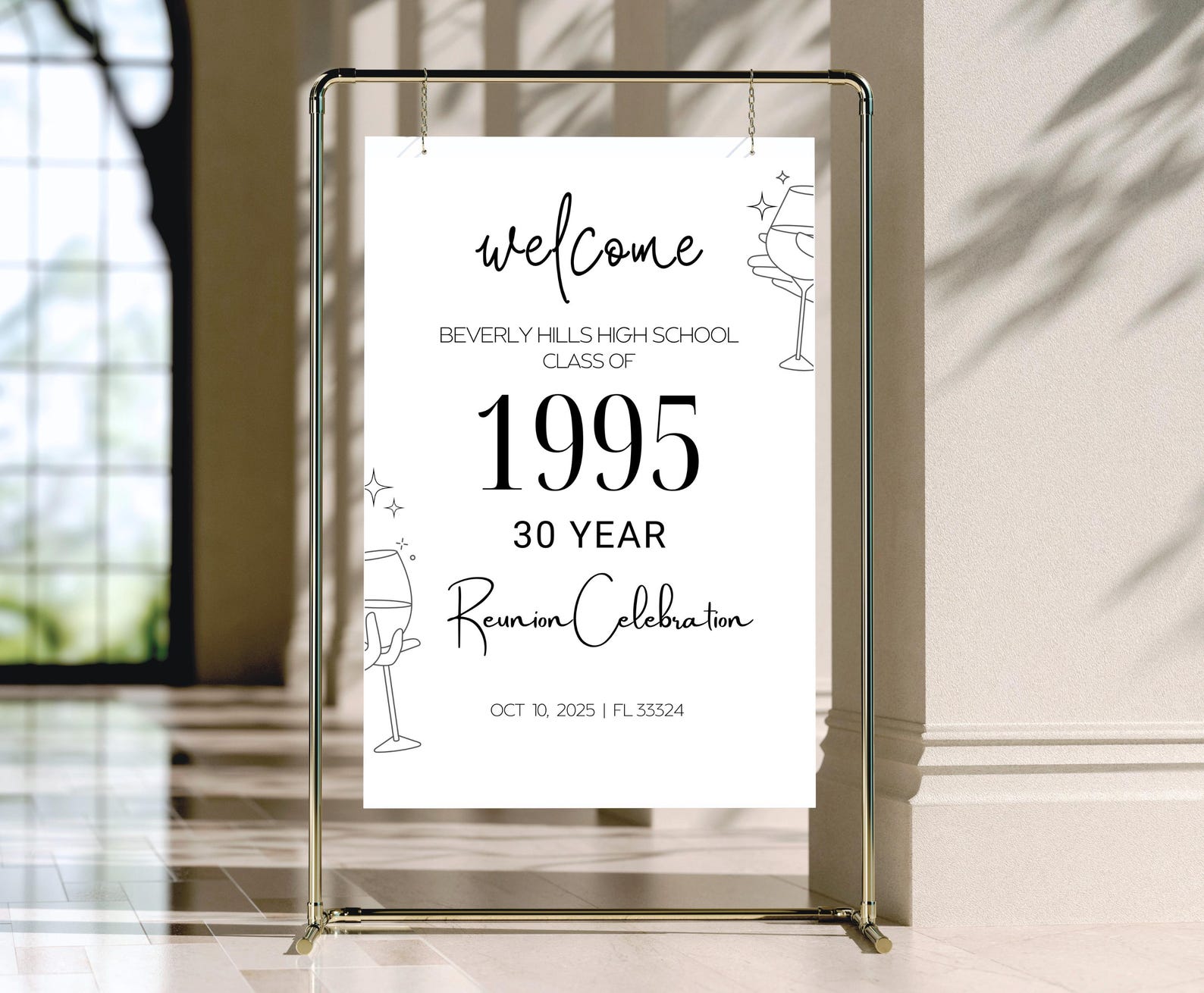 Class Reunion Welcome Sign: Minimalist Style, Editable Template ...