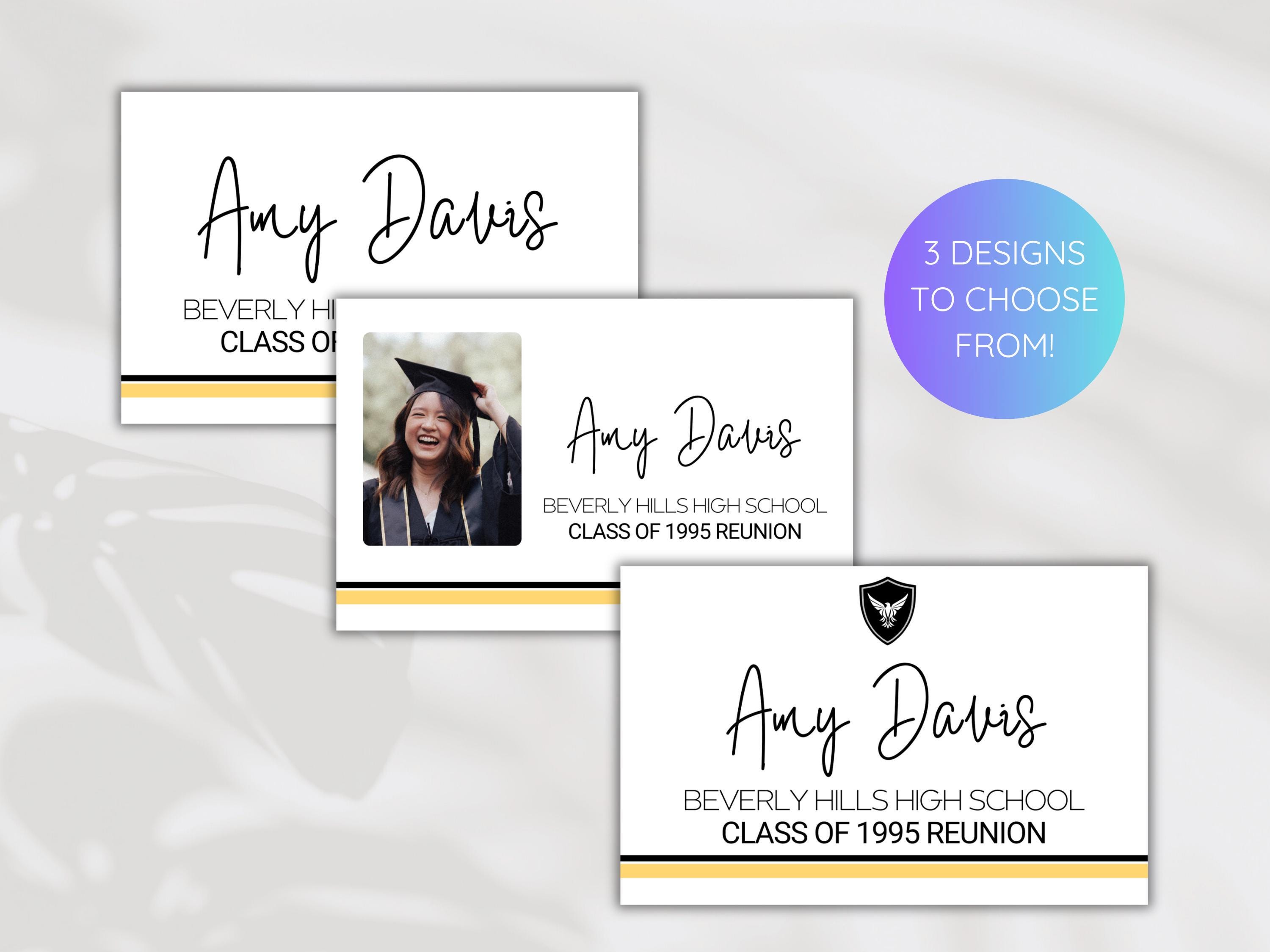 Custom Class Reunion Name Tag, Editable Reunion Name Tag, Any Year ...