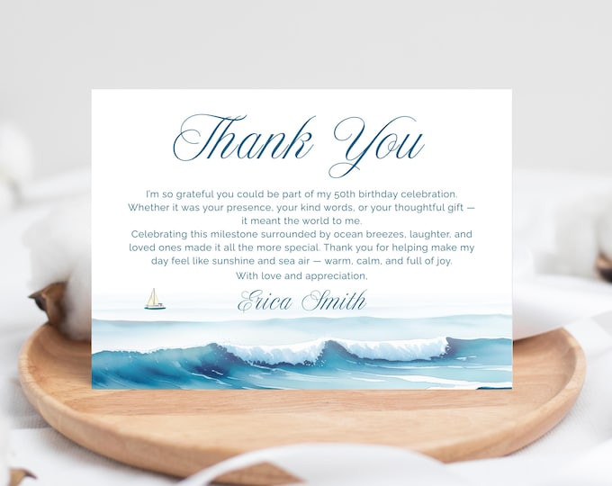 EDITABLE Beach Thank You Card, Palm Tree Thank You, Tropical Thank You ...