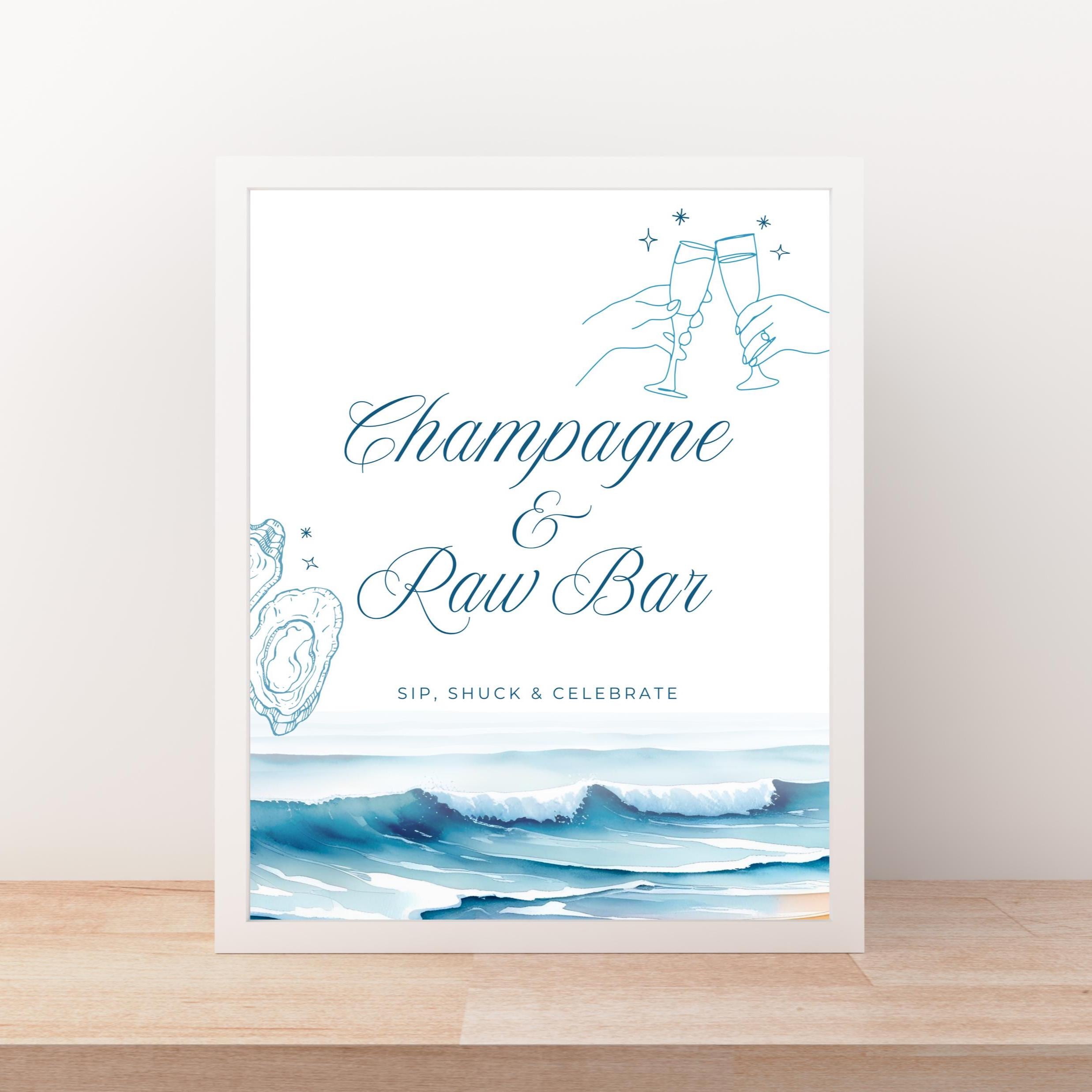 Editable Oyster Bar Sign Template: Coastal Wedding, Birthday Party ...