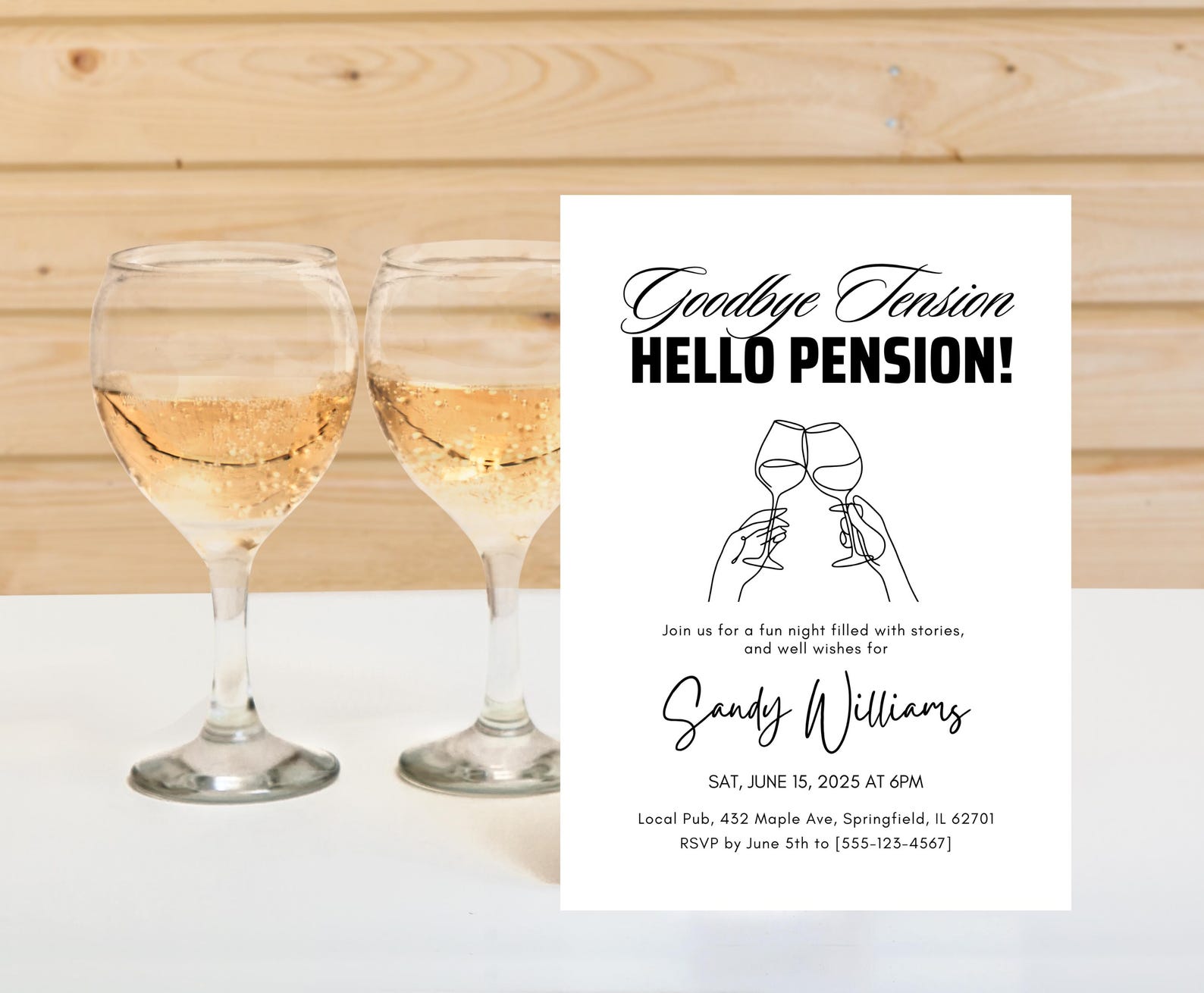 Minimalist Retirement Party Invitation Template (digital Download) - Etsy