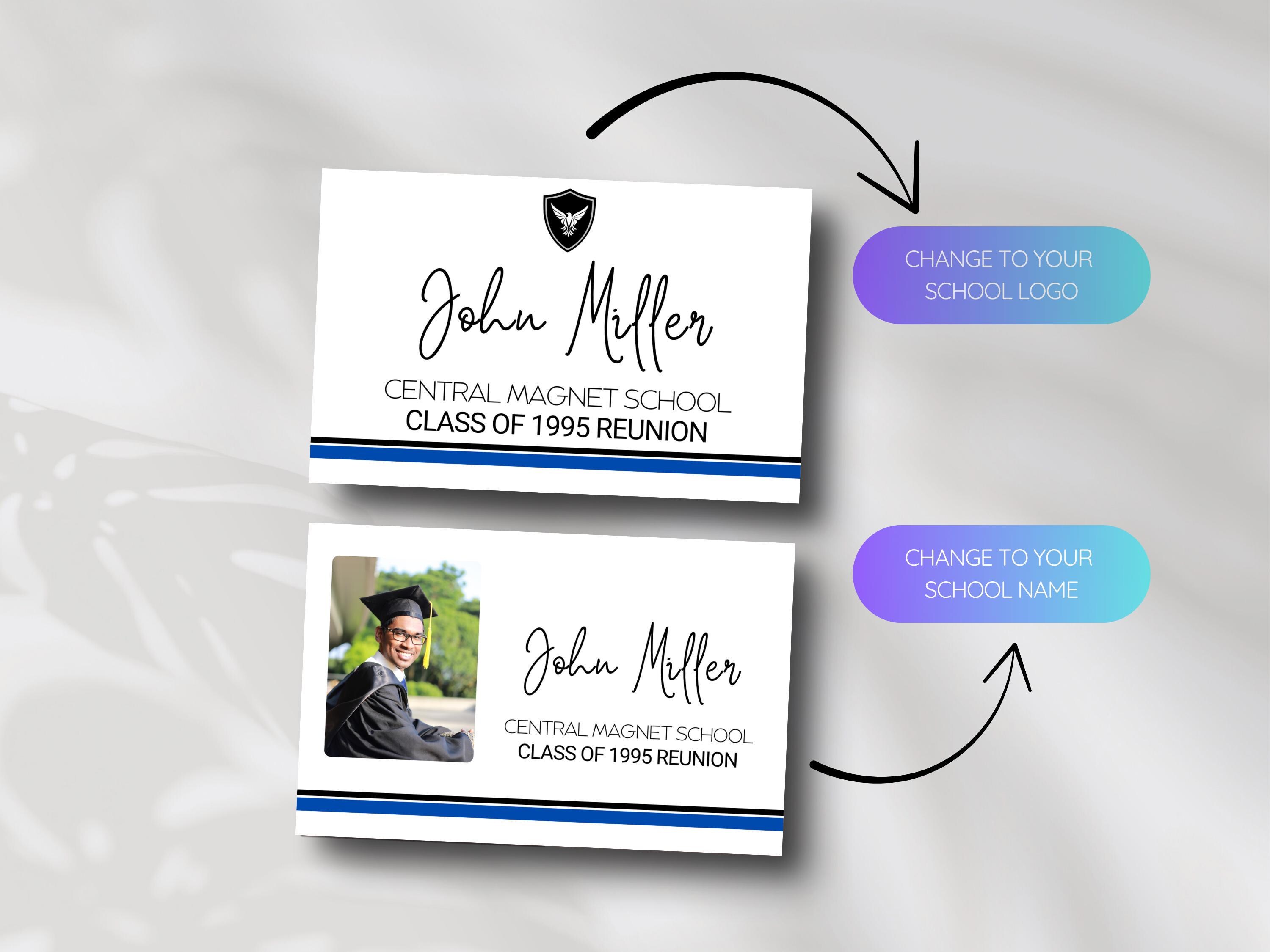 Custom Class Reunion Name Tag, Editable Reunion Name Tag, Any Year ...
