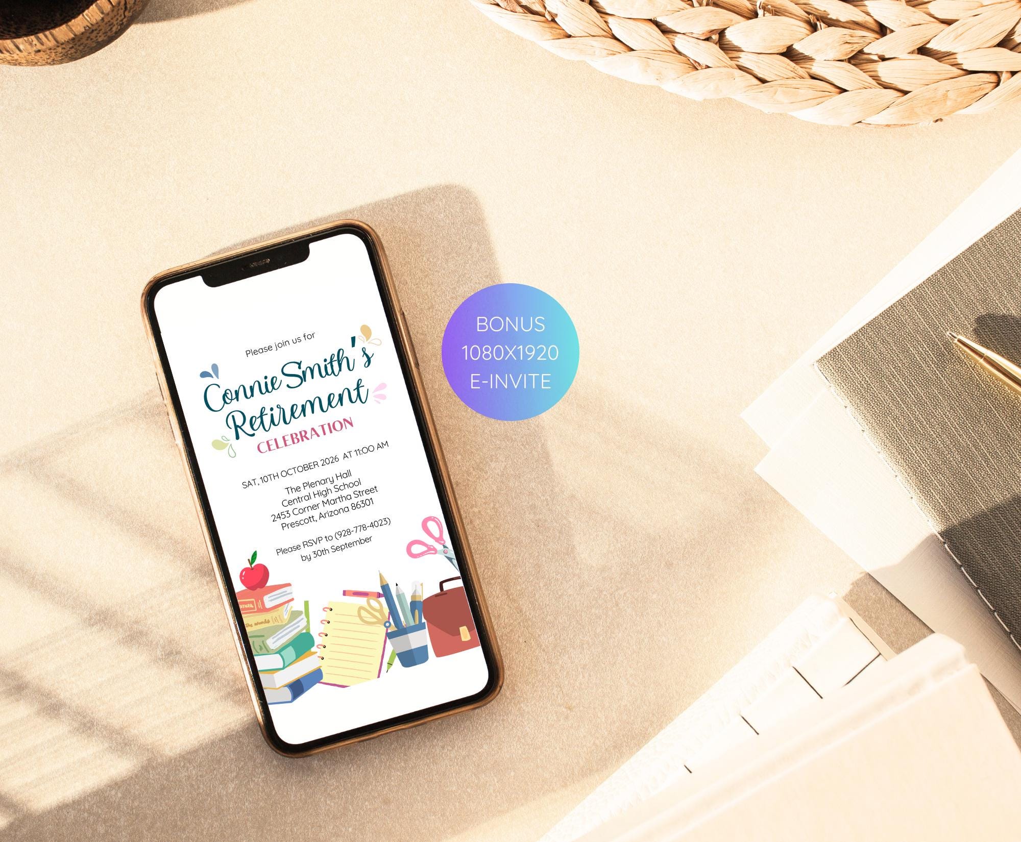 Editable Teacher Retirement Party Invitation, Principal Retirement ...