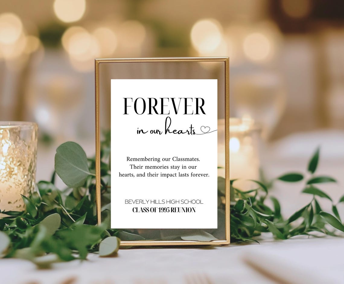 Editable Forever in Our Hearts Class Reunion Memorial Template, in ...