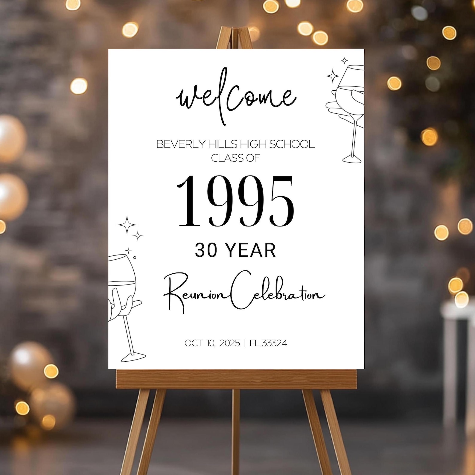 Class Reunion Welcome Sign: Minimalist Style, Editable Template ...