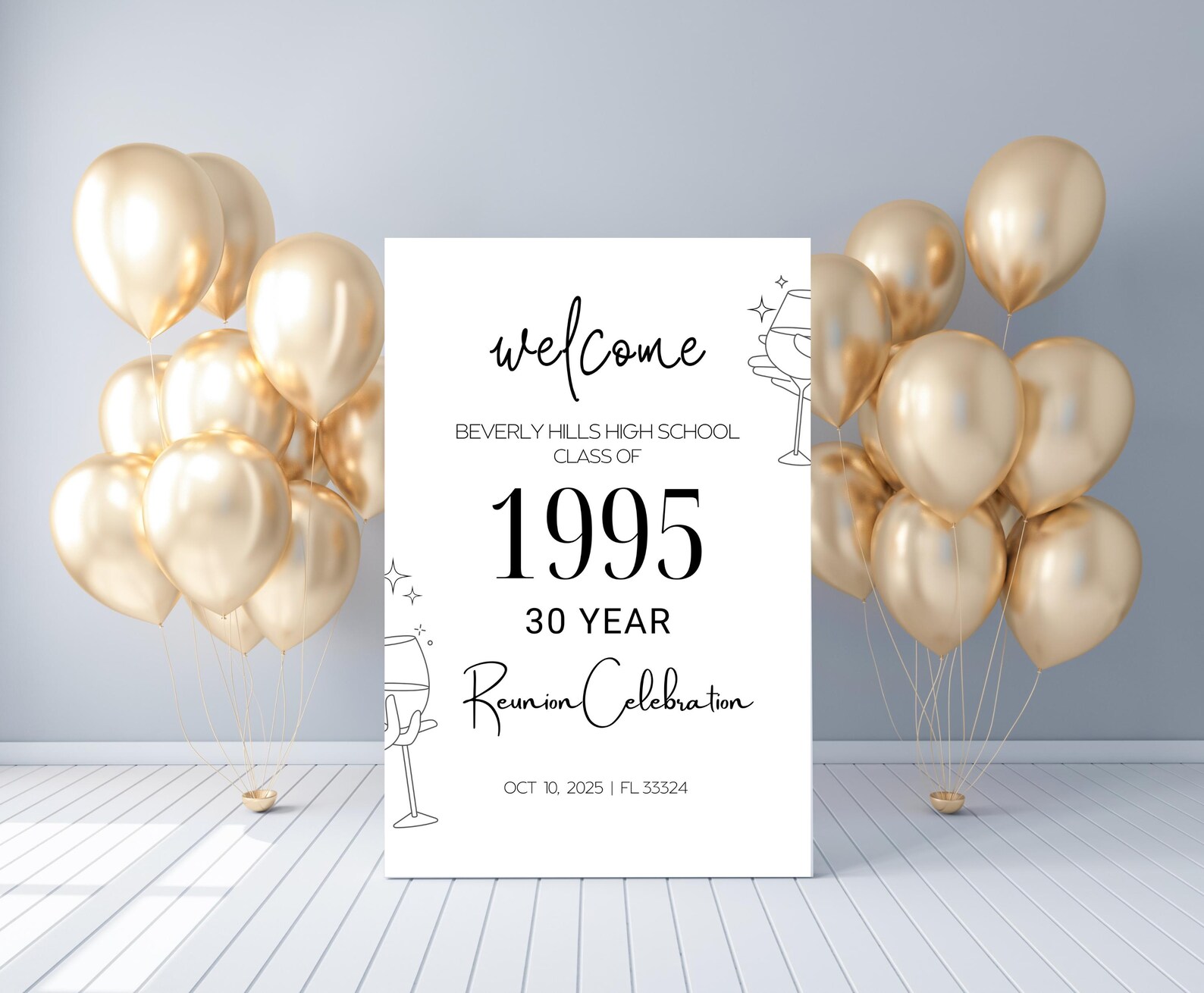 Class Reunion Welcome Sign: Minimalist Style, Editable Template ...