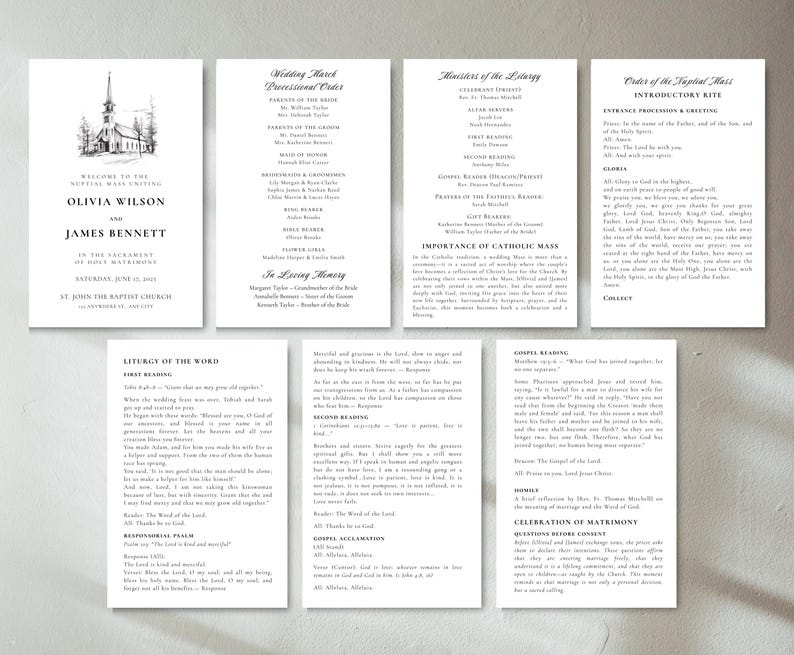 Editable Catholic Church Wedding Program, Catholic Mass Wedding ...
