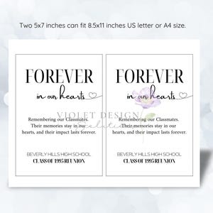 Editable Forever in Our Hearts Class Reunion Memorial Template, in ...