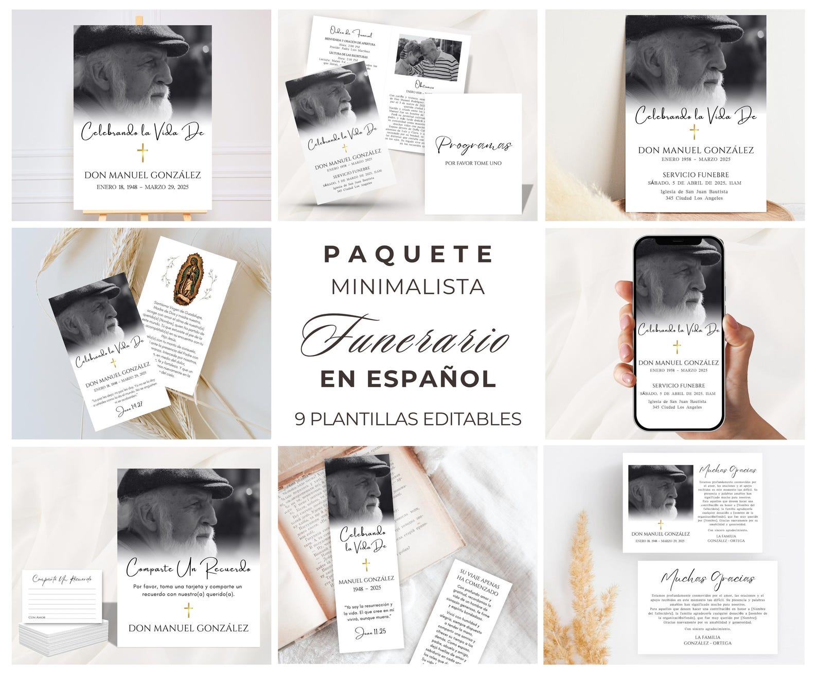Spanish Funeral Bundle, Paquete Funerario, Catholic Memorial Package ...