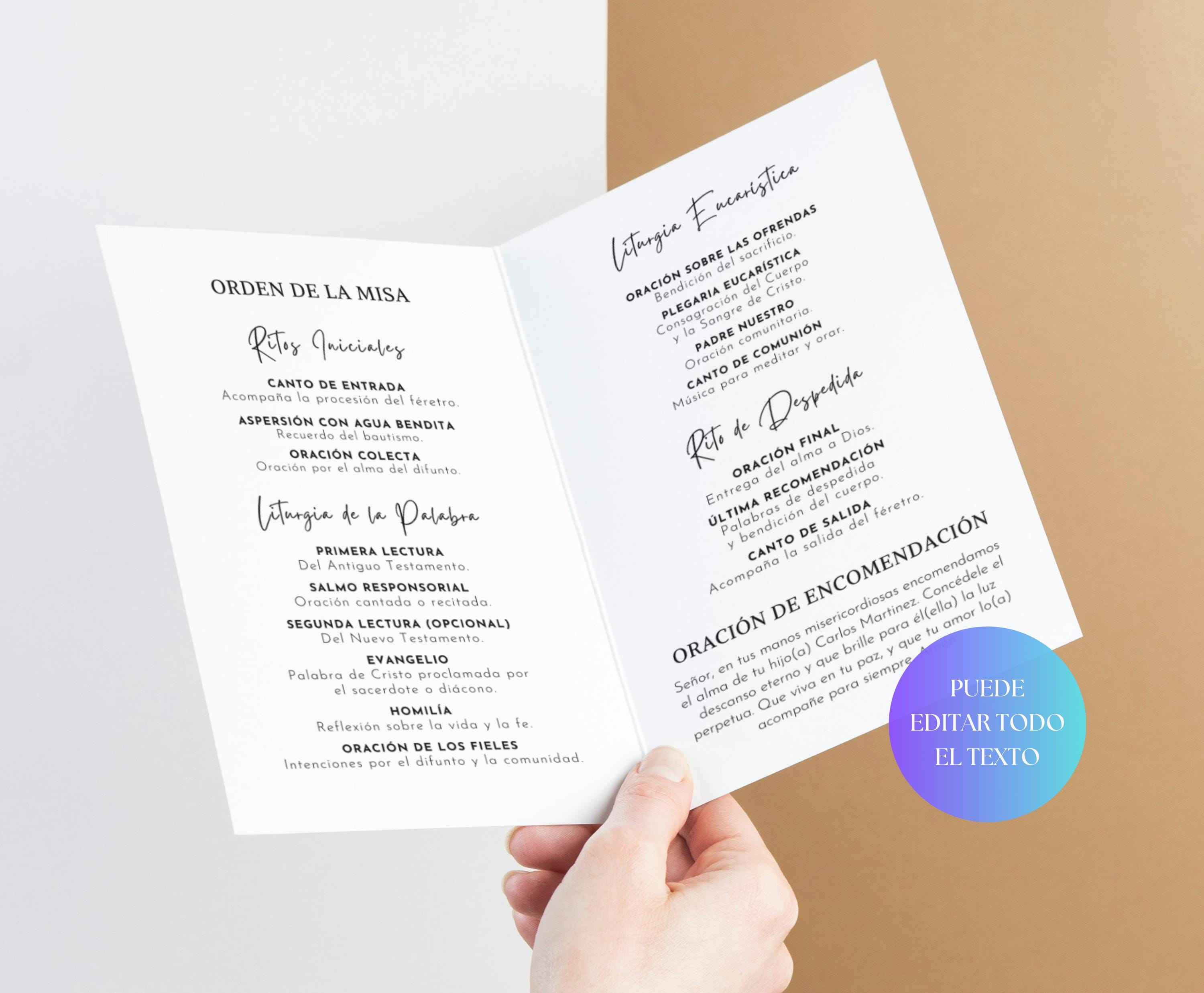 Catholic Funeral Program Template: Modern Memorial Brochure (bifold ...