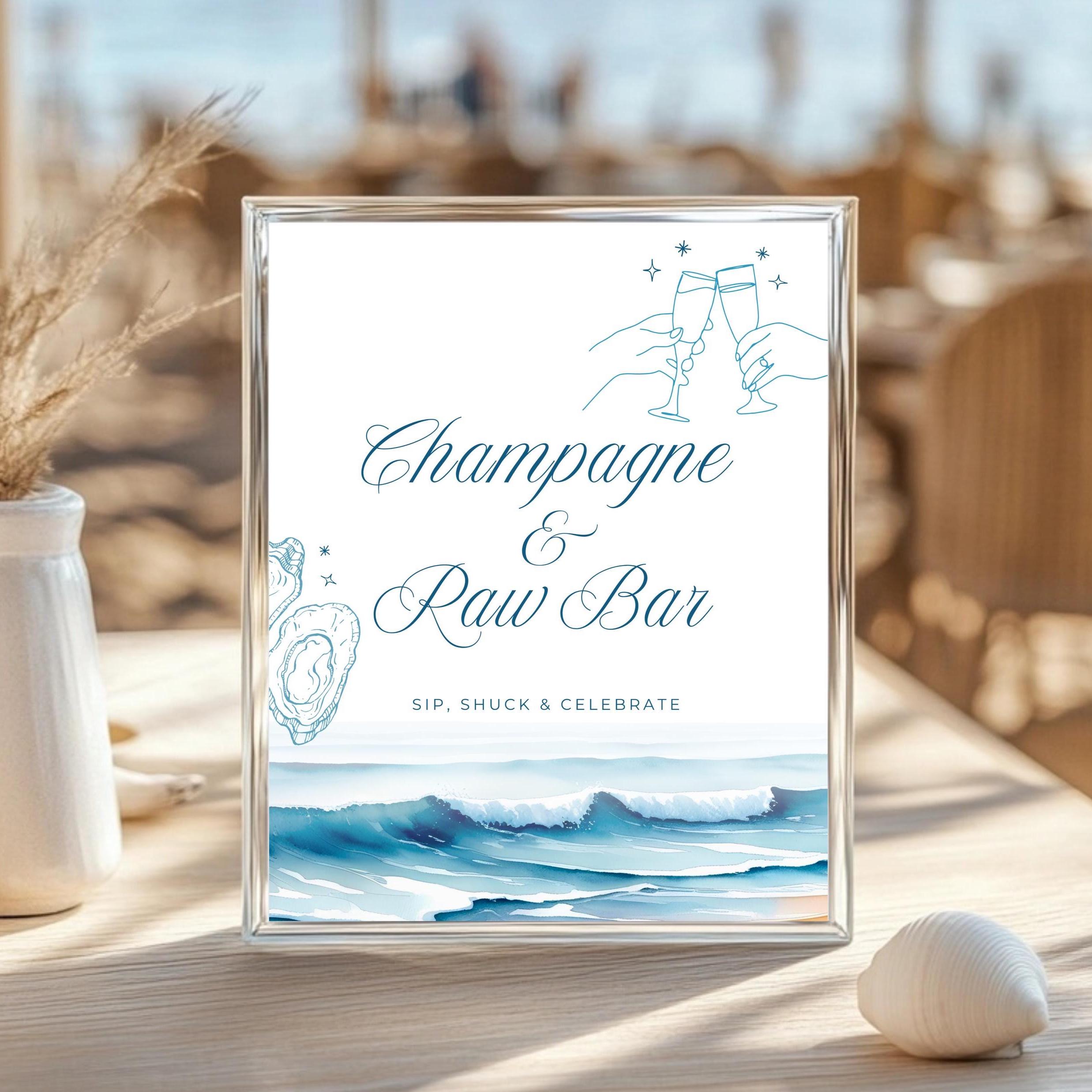 Editable Oyster Bar Sign Template: Coastal Wedding, Birthday Party ...