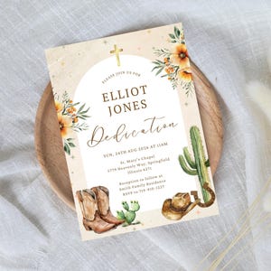 Cowboy Baptism Invitation, Editable Charro Bautizo Template, Rodeo ...