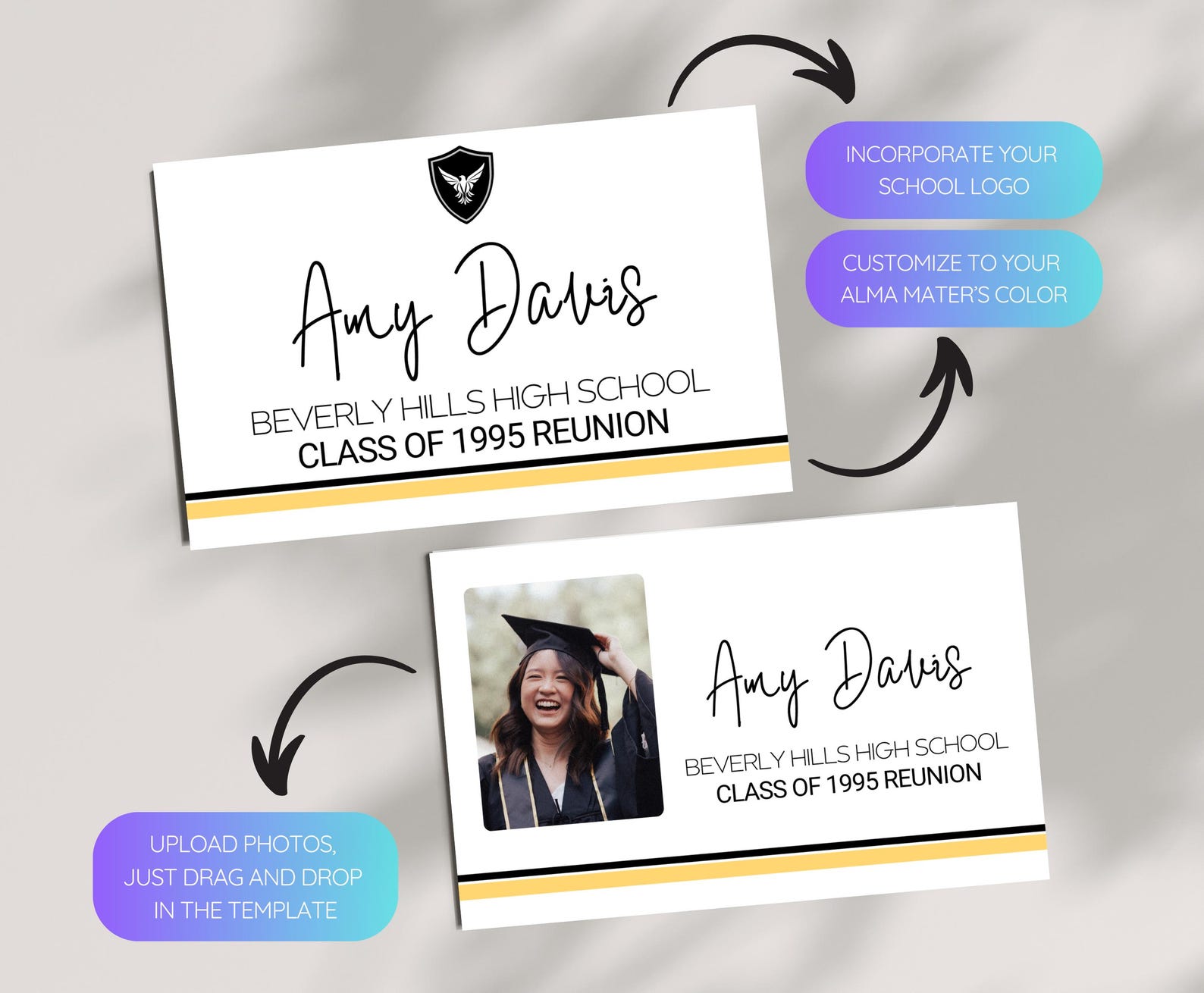 Custom Class Reunion Name Tag, Editable Reunion Name Tag, Any Year ...